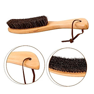 SOESFOUFU Dust Brush Whisk Broom Cleaning Scrub Brush Hat Cleaning Brush Dust Remover Brush Furniture Brush Wooden Handle Cleaning Brush Clothing Brush Hand Broom Wood Brush Horsehair