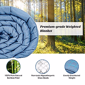Giantex Bamboo Weighted Blanket, 48" x 72" | 15lbs, Cooling Weighted Blanket with 100% Pure Natural Bamboo Cover, Premium Glass Beads, Adults Heavy Blankets for Better Sleep, Use on Twin Full Bed