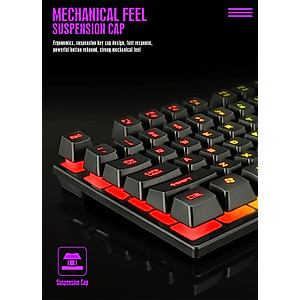 Tronic Mechanical Gaming Keyboard, RGB Keyboard and Mouse, LED Mouse and Keyboard Gaming, RGB Backlit Full Anti-ghosting Keys for Computer/PC/Laptop/MAC