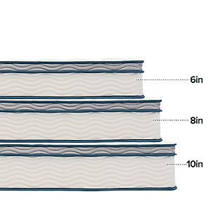 ZINUS 8 Inch Spring Sensation Hybrid Mattress [New Version], Queen, Fiberglass Free, Medium Firmness, Durable Support, Certified Safe Foams & Fabric, Mattress in A Box