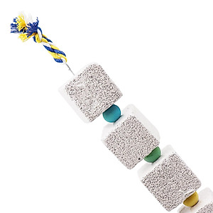 2 Pack Large Bird Chewing Toy, Parrot Beak Grinding Calcium Stone with Bells, Bird Cage Accessories, Cage Toys for Cockatiel Parakeet Parrot Budgies Rat Hamster Chinchilla Rabbit Bunny African Grey