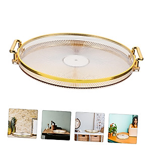 Cabilock Desktop Storage Tray Dresser Decor Snack Container Wedding Decorations Snack Containers Home Fruits Plate Dry Fruits Decorative Tray Dressing Table Golden Abs Dessert Snacks Plate