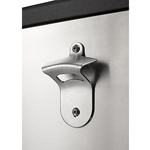 TRINITY Stainless Steel Beverage Cooler and Ice Chest with Wheels and Protective Cover, Rolling Cart with Shelf for Patio, Outdoor Bar, Catering, and Restaurants, 80 Quart Capacity