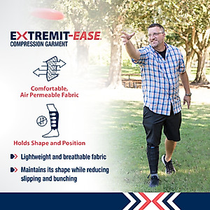 EXTREMIT-EASE Compression Garment 30-50 mmHg Lower Leg Compression Wrap - Ideal for Mild to Moderate Lymphedema Swelling, Venous Insufficiency, and Post-Op Edema - Large, Regular, Black