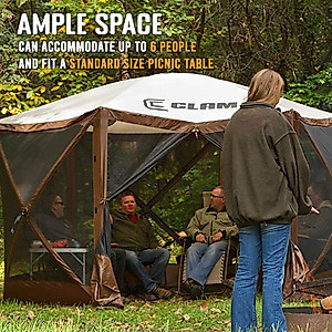 CLAM Pop Up Screen Tent, Outdoor Camping Gazebo Canopy, Escape, 11.5', Brown