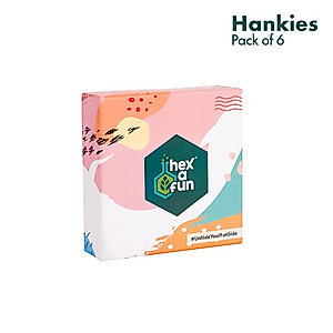 HexaFun 100% Pure Organic Cotton Unisex Handkerchief, Multi-color & Printed, Soft & Stylish