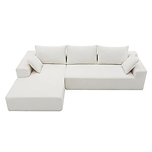Oversized Modular Sectional Sofa with Reversible Chaise & Thick Cushion, Modern Chenille Upholstered L Shaped Cloud Couch, Comfy Deep Seat Corner Sofa&Couch Sofabed for Living Room Furniture Set
