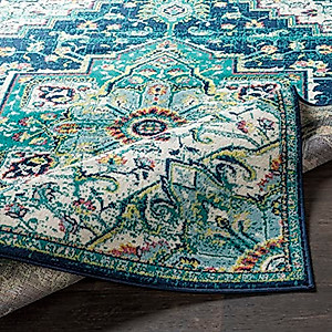 Artistic Weavers Wendy Vintage Medallion Area Rug,6'7" x 9'6",Teal/Dark Blue