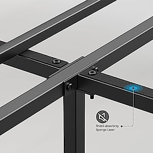 BONSOIR Queen Size Bed Frame Steady Steel Platform with Wood Headboard/Footboard (Queen Size)
