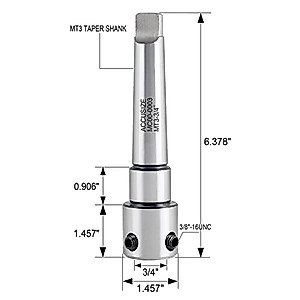 Accusize Industrial Tools Annular Cutter Arbor, Mt3 to 3/4'' Weldon Shank for Drill-Use Annular Cutter on Drill Press, Mc00-0003