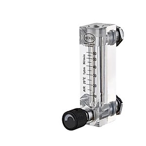 Zihozan G 1/4" Female M18 Panel Float Flowmeter Gas Liquid Air Flow Meter Rotameter with Control Valve(10-70 LPM Gas)