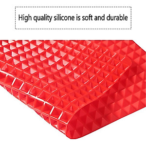 Utoimkio Non-Stick Silicone Baking Mat, Sheets Cooking Pan Tray Oven 15'' x 10'' Large Healthy Fat Reducing Sheet for Grilling BBQ (2 Pack) as shown