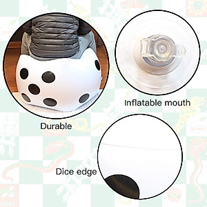 Novelty Place 2 Pcs Jumbo Inflatable Dice, 20" White and Black Giant Dice for Indoor and Outdoor Broad Game, Ludo and Pool Party