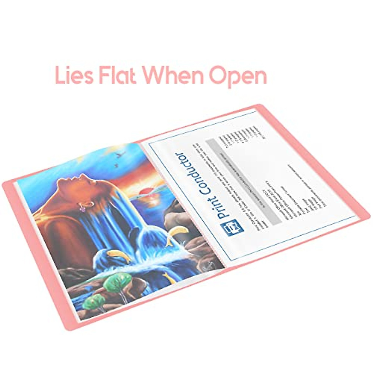 11x17 Portfolio Presentation Book - Art Portfolios 11x17 Binder with 40 Plastic Sleeves for Displaying 80 Pcs 11 x 17" Paper, Artwork, Prints or Posters - Pink