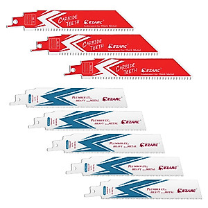 EZARC Carbide and Bi-Metal Reciprocating Saw Blade Endurance for Heavy Metal, Thick Metal, Cast Iron, Alloy Steel
