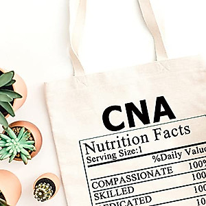 WCGXKO CNA Gift Certified Nursing Assistant Gift CNA Nutrition Facts Nurse Tote Bag Medical School Graduation Gift (CNA tote)