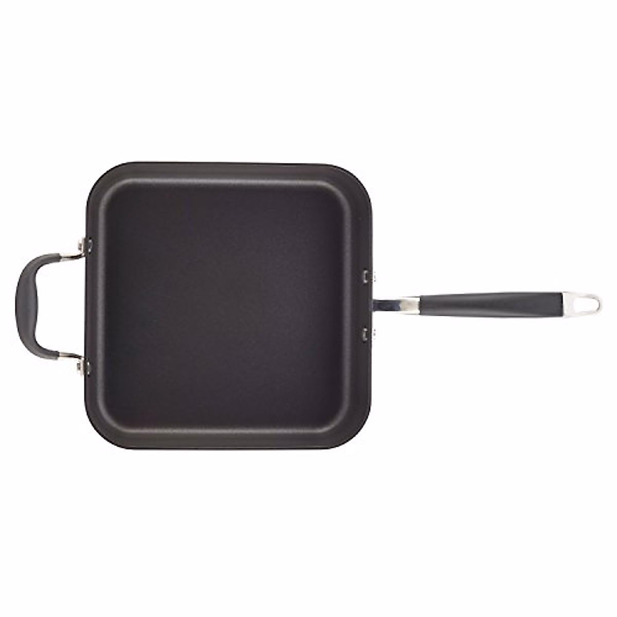 Anolon Advanced Hard Anodized Nonstick Saute Square Fry Pan with Helper Handle, 4 Quart, Graphite Gray,83862