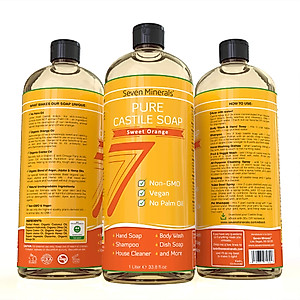 Seven Minerals EWG Verified Unscented Castile Soap & Sweet Orange Castile Soap