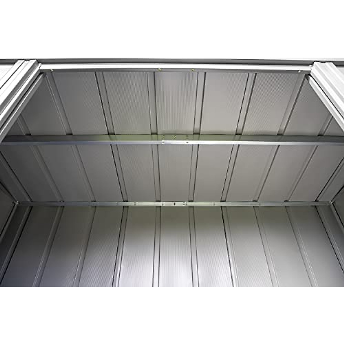 Arrow Shed Classic 8' x 4' Outdoor Padlockable Steel Storage Shed Building, Flute Grey