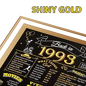 FALAMON Framed 30th Birthday Decorations for Women or Men, 8x10 Birthday Anniversary Decorations Poster, Birthday Party Supplies Gifts, Back in 1993