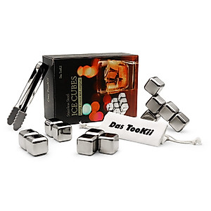 Whiskey Stones Gift Set for Men & Women, Stainless Steel Whisky Ice Balls, Metal Ice Cubes, Reusable Whiskey Rocks Beverage Chilling Stones