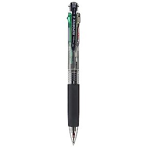 Tombow 4 Colors Ballpoint Pen, Reporter 4, Black, Red, Blue, Green, Transparent Body (BC-FRC20)