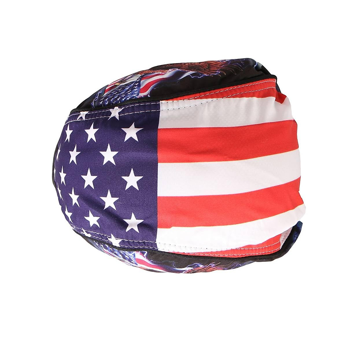 Hot Leathers HWH1017 Flag and Eagle Head Wrap (Black)