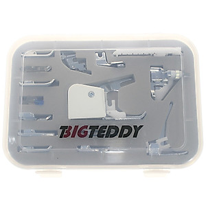 BIGTEDDY 15pc Domestic Sewing Machine Snap-On Presser Walking Foot Kit for Brother, Singer, Babylock, Janome, Pfaff, Kenmore, Riccar, Necchi