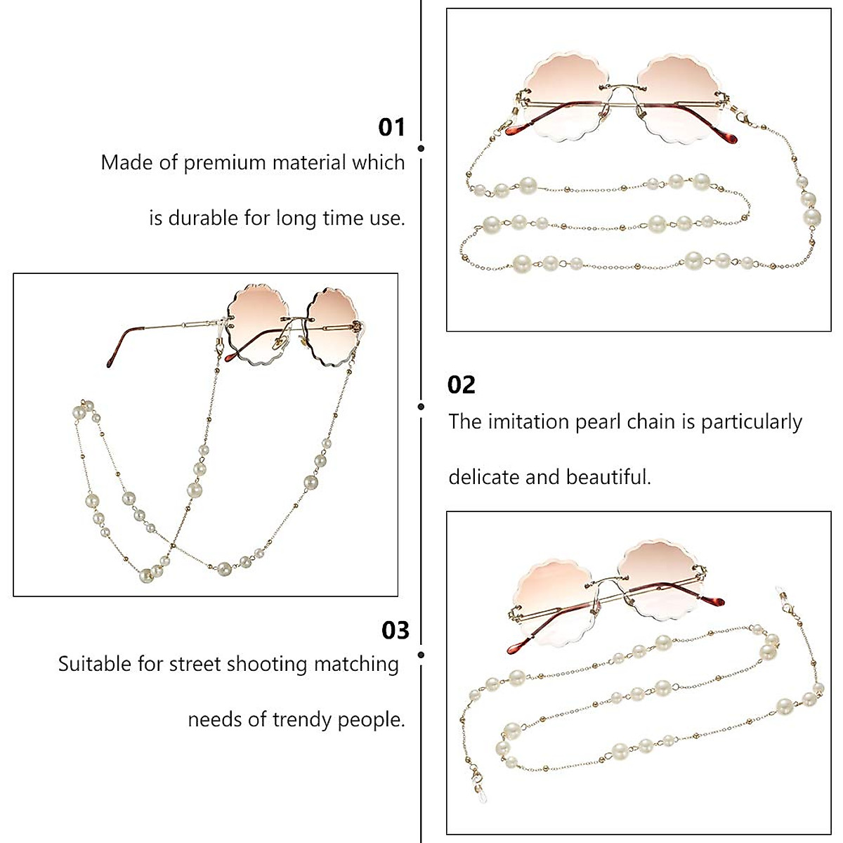 VALICLUD 1 Set 2Pcs Irregular Photo Props Trendy Chic Street Shooting Glasses (Golden)