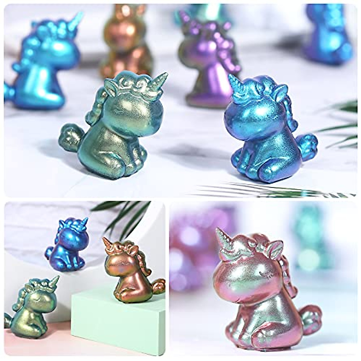 Chameleon Powder Pigment, 8 Color Changing Mica Powder for Epoxy Resin Tumblers, Update Chrome Powder for Nails Art Makeup Paints Crafts Candle Making Dye Slime Metallic