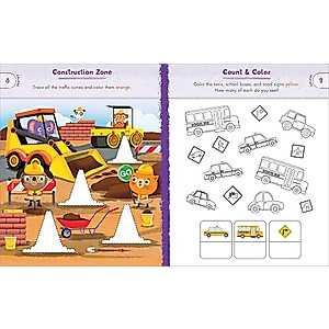 Preschool Activity Book Trucks, Cars, and Airplanes: 80 Games to Learn Letters, Numbers, Colors, and Shapes (School Skills Activity Books)