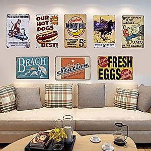 HOUVSSEN Metal Sign Lemon Farm Logo Farmhouse Lemon Wall Art Poster Home Decoration Sign Wall Decoration 8x12 inch