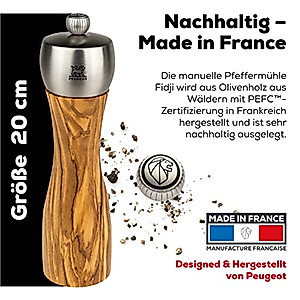 Peugeot Classic Fidji Pepper Mill, Olive Wood, 20 cm