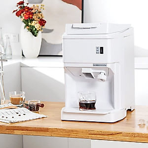 PETSITE Electric Ice Crusher Shaver, 460W Adjustable Shaved Ice Maker Machine, 265LBS/H, Snow Cone Maker for Home and Commercial Use, White