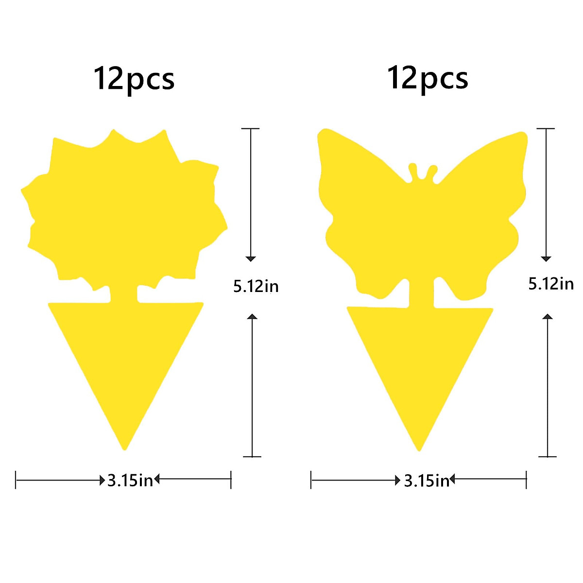 ALLRoad 24 pcs Fruit Fly Trap, Gnat Killer Dual-Sided Yellow Sticky Traps for Kitchen Indoor/Outdoor Use - Insect Catcher for White Flies, Mosquitos, Flying Insects, Fungus Gnats