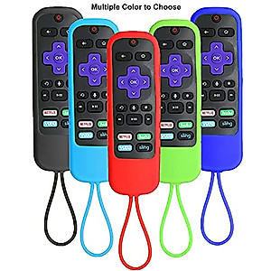 TOKERSE Glow Remote Cover for Roku Steaming Stick/Voice/Express/Premiere Remote - Silicone Case Cover for TCL Hisense Roku TV Smart TV Remote Control Replacement Cover Case Glow in The Dark - GlowBlue