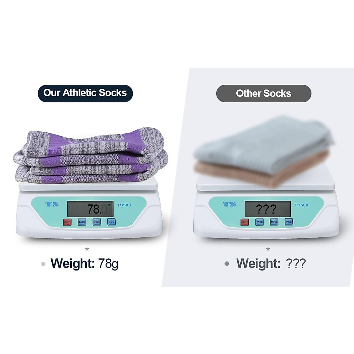 YUEDGE Women's Outdoor Hiking Socks Moisture Wicking Cotton Cushioned Crew Athletic Socks Padded Boot Socks For Women Size 6-9, Mulitcolor, 5 Pairs