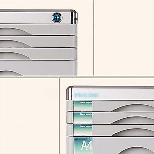 LEYT Flat File Cabinet, 8-Layer Lockable Aluminum Alloy Data Office Storage Drawer for Home Office Supplies Silver