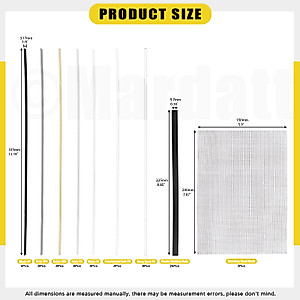 Mardatt 75Pcs 13" Plastic Welding Rods Assorted Set with Stainless Steel Mesh, 8 Types PP PU ABS PE TPO PA PC Plastic Welder Repair Rods Welding Strips for Auto Car Bumpers Kayak Repairs