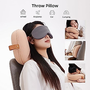 backrobo Lumbar Pillow for Office Chair - Multi-Functional Nap Pillow - Supports Lower Back, Neck, and Head for Complete Relaxation,Ideal for Office, Home, and Traveling (Pink)