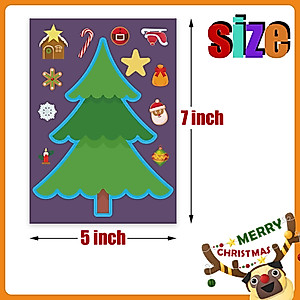Funnlot Christmas Crafts for Kids 30PCS Make a Christmas Tree Stickers Christmas Activities for Kids Christmas Kids Christmas Crafts Toddler Christmas Tree Sticker for Kids Christmas Games