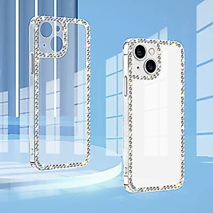 VAOXTY Compatible with iPhone 14 Plus Case Clear Bling Diamond Rhinestone Cute for Girls Women Girly Case Glitter Shiny Sparkle Bumper Design Soft Silicone Luxury Fashion Protective 3D Phone Case