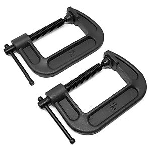WEN CLC322 Heavy-Duty Cast Iron C-Clamps with 3-Inch Jaw Opening and 2-Inch Throat, 2 Pack