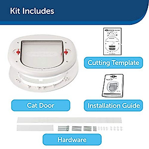 PetSafe Exterior / Interior Cat Door: Staywell Big Cat 4-Way Locking Pet Door Flap for Large Cats - Tinted Privacy Door - Weatherproof, Durable Door Frame - DIY Easy Install with Hardware Kit Included