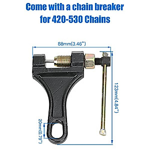 YOXUFA 420 Jackshaft Chain 42 Link + 90 Link with Chain Breaker for Coleman CT200U CT200U-EX BT200X Baja Warrior MB200 Massimo Mini Bike Predator 212cc 200cc 196cc 6.5hp Powersports Parts
