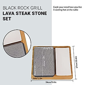 Black Rock Grill - Premium Lava Stone Cooking Set for Sizzling Steak and Seafood, Restaurant-Quality Meals at Home