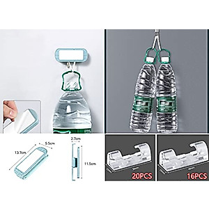 Jasni Self-Adhesive Desktop Socket Fixer Cable Organizer Wall Hanging Power Strip Holder Fixator Plug-in Removable Wall-Mounted Fixer 36 pcs Cable Clips Wire Holder Cord Management (White)