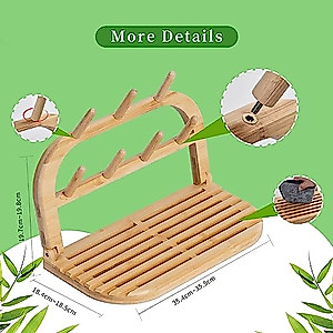 Dckuail Bamboo Baby Bottle Drying Rack, Organize Your Kitchen with Our Convenient Bottle Drying Rack,Drying Rack for Baby Bottles, Cups, Pacifiers and Accessories