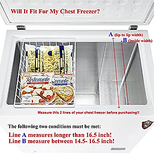 Orgneas Chest Freezer Organizer Bins Deep Freezer Basket Storage Rack Bins Metal Wire Baskets Large Size 2 Packs