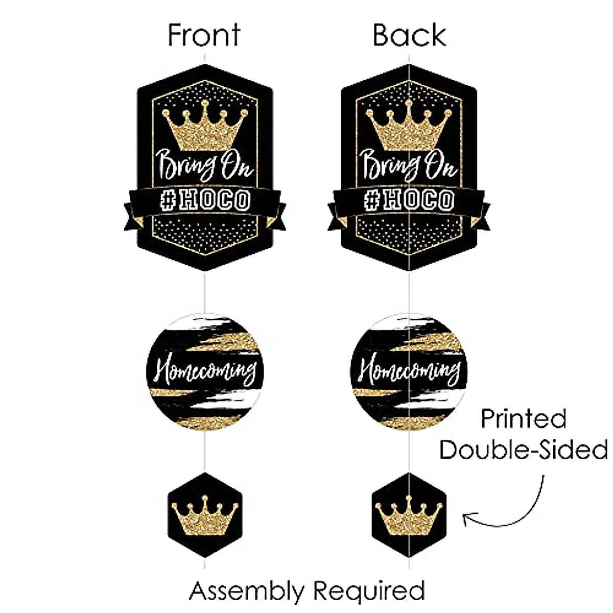 Big Dot of Happiness HOCO Dance - Homecoming DIY Dangler Backdrop - Hanging Vertical Decorations - 30 Pieces